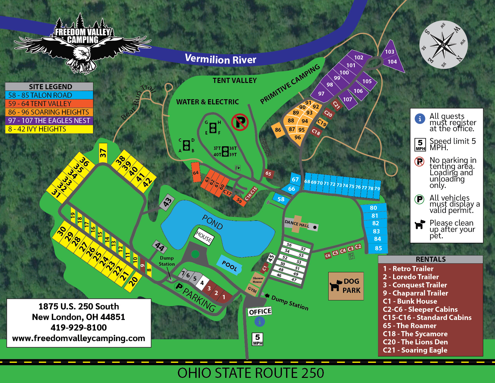 Campground Map of Freedom Valley